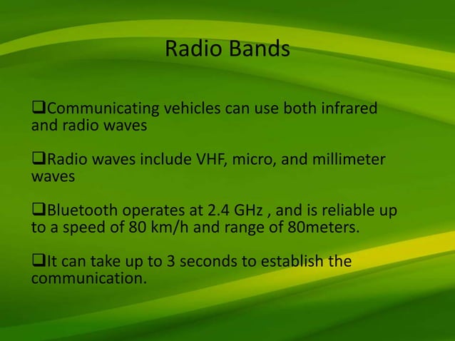 Inter Vehicle Communication Pptx Auto Technology Automotive