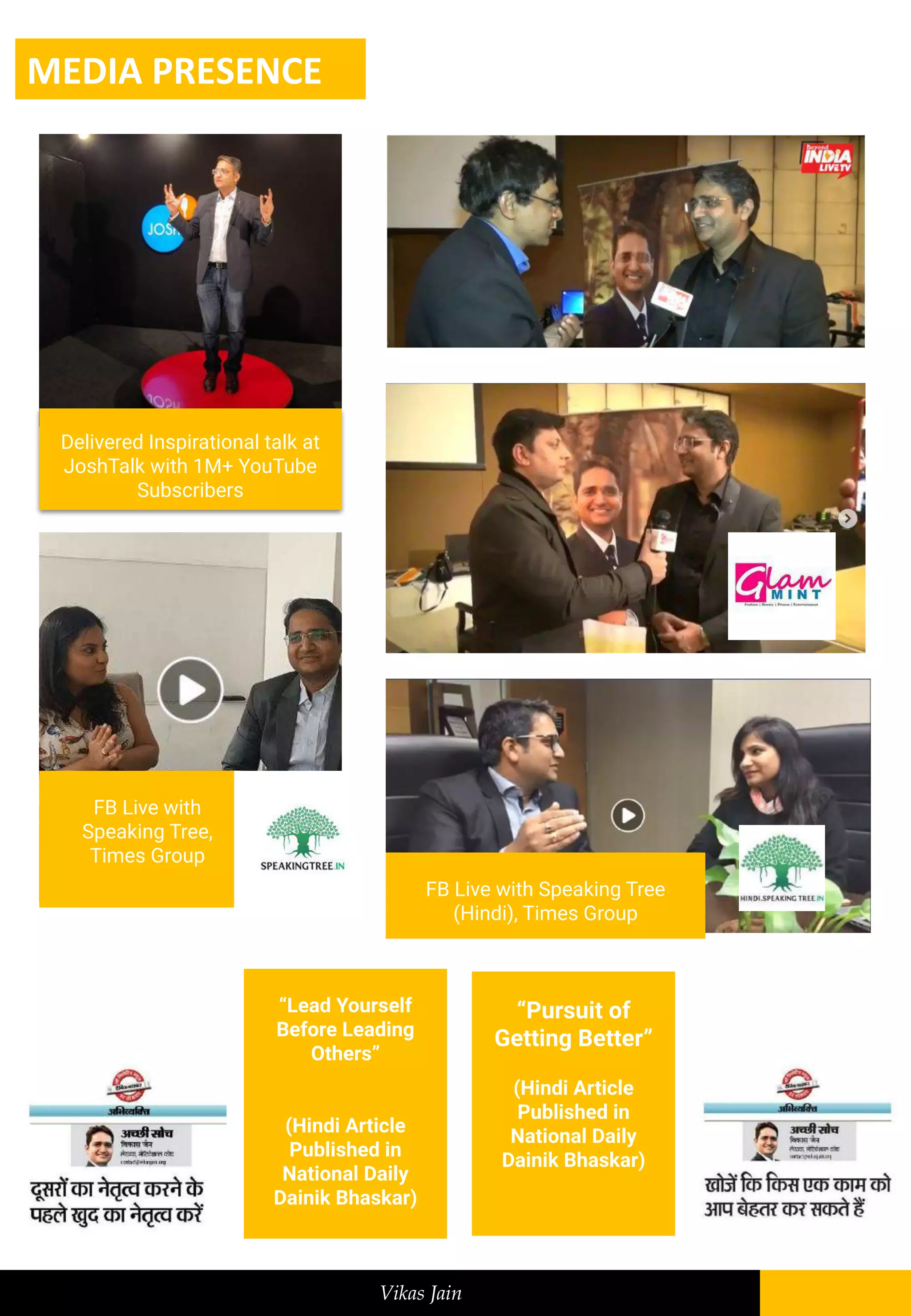 Vikas Jain Speaker Profile : Keynote & Motivational Speaker | PDF