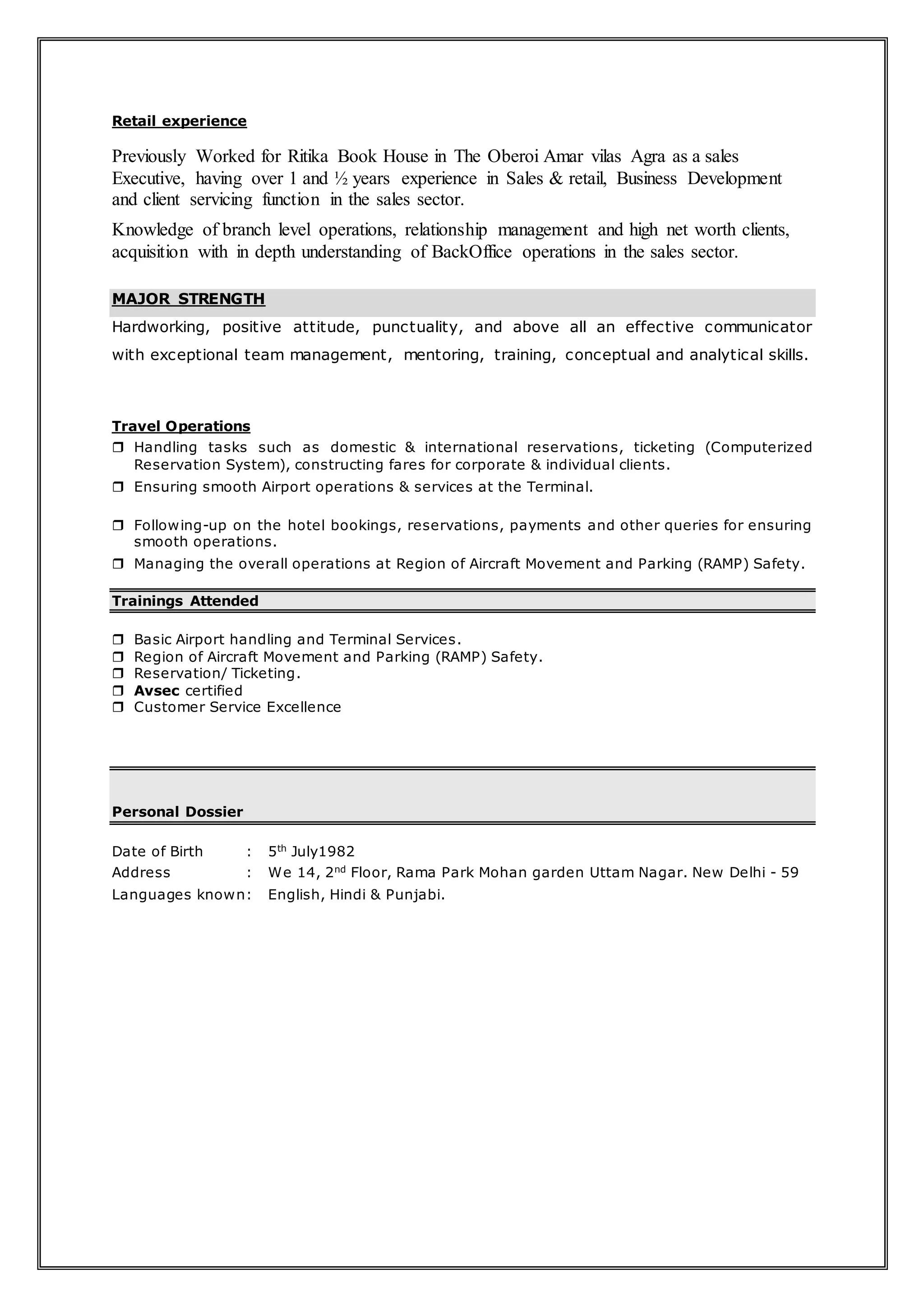 Vikas sawhney resume | DOCX