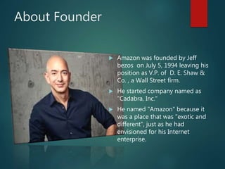 E- Commerce and Amazon | PPTX