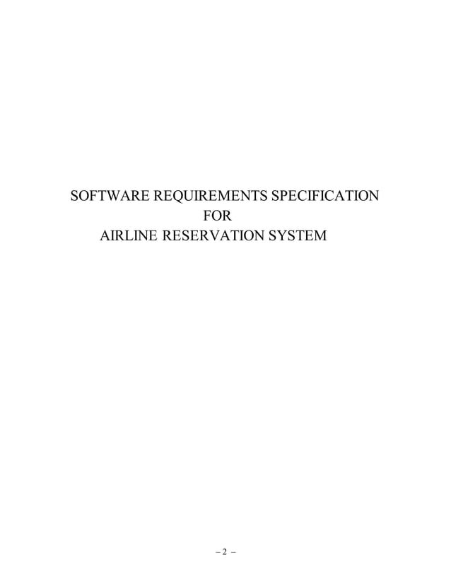 SRS on airline reservation system | DOCX | Databases | Computer Software and Applications