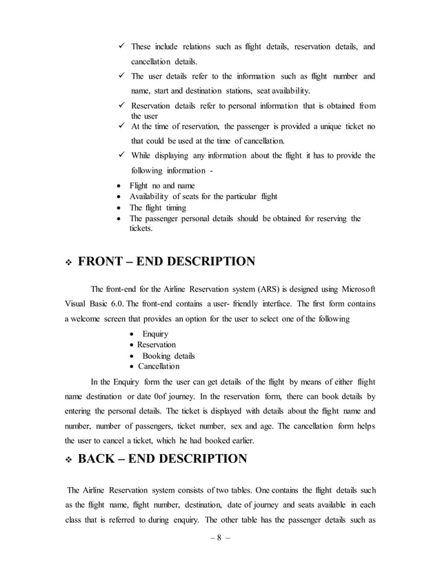 SRS on airline reservation system | DOCX | Databases | Computer Software and Applications