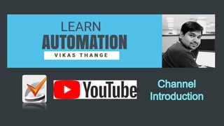 Vikas Thange YouTube Channel introductionI | PPTX | Educational Assessment | Education