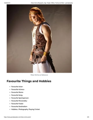 Vikas verma biography, age, height, affairs, family and more ...