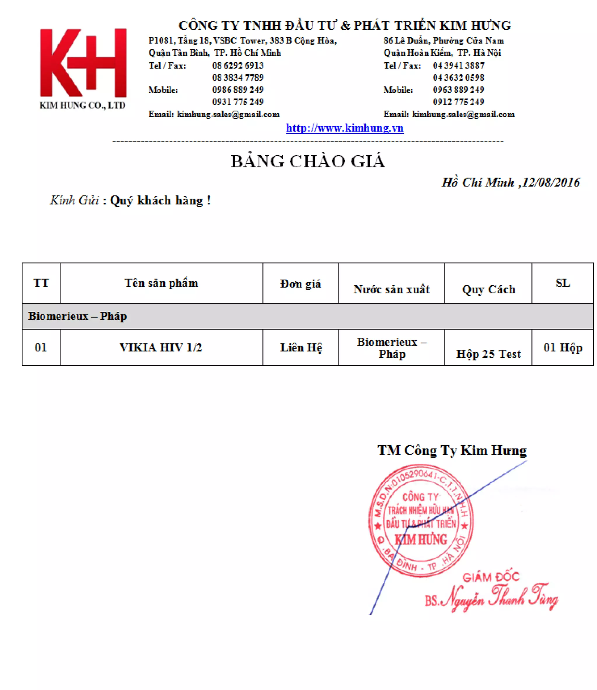Test xét nghiệm VIKIA HIV 1/2 | PDF