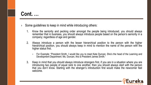 Corporate Etiquette_Steps to Make Introductions | PPTX | Resume Writing ...