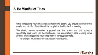 Corporate Etiquette_Steps to Make Introductions | PPTX | Resume Writing ...