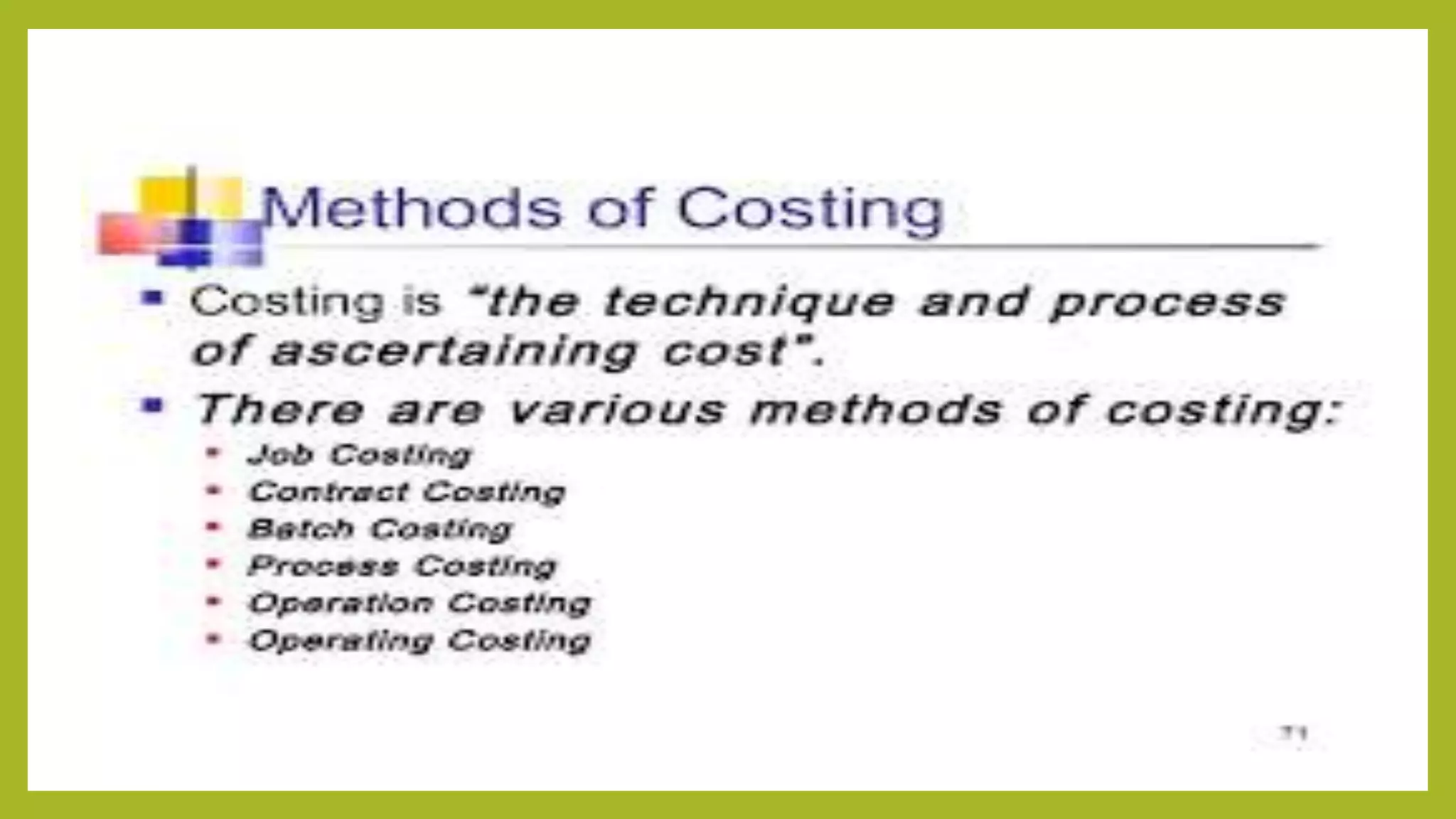Methods of Costing | PPT