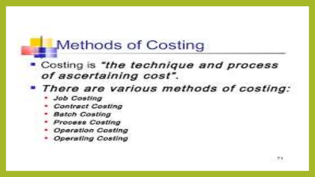 Methods of Costing | PPT