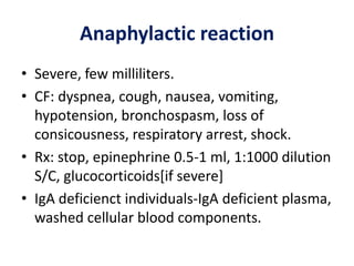 COMPLICATIONS OF BLOOD TRANSFUSION | PPTX