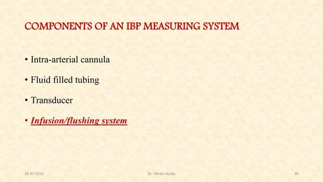 INTRA-ARTERIAL BLOOD PRESSURE MONITORING | PPTX