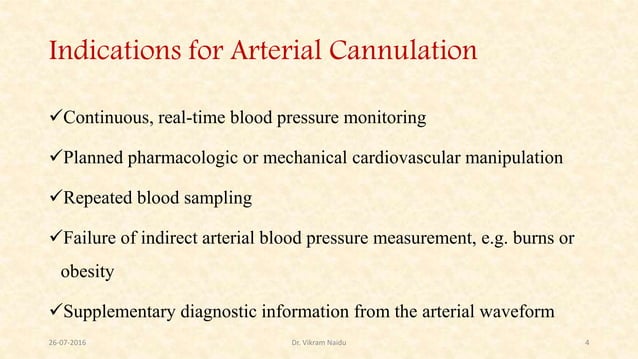 INTRA-ARTERIAL BLOOD PRESSURE MONITORING | PPTX