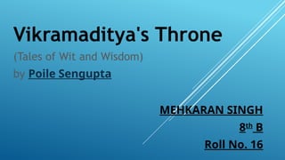 Vikramaditya's Throne. english literature | PPT