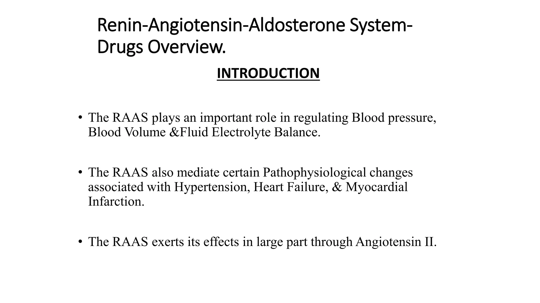 Renin-Angiotensin-Aldosterone System- Drugs Overview. | PPTX