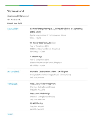 Vikram resume | PDF
