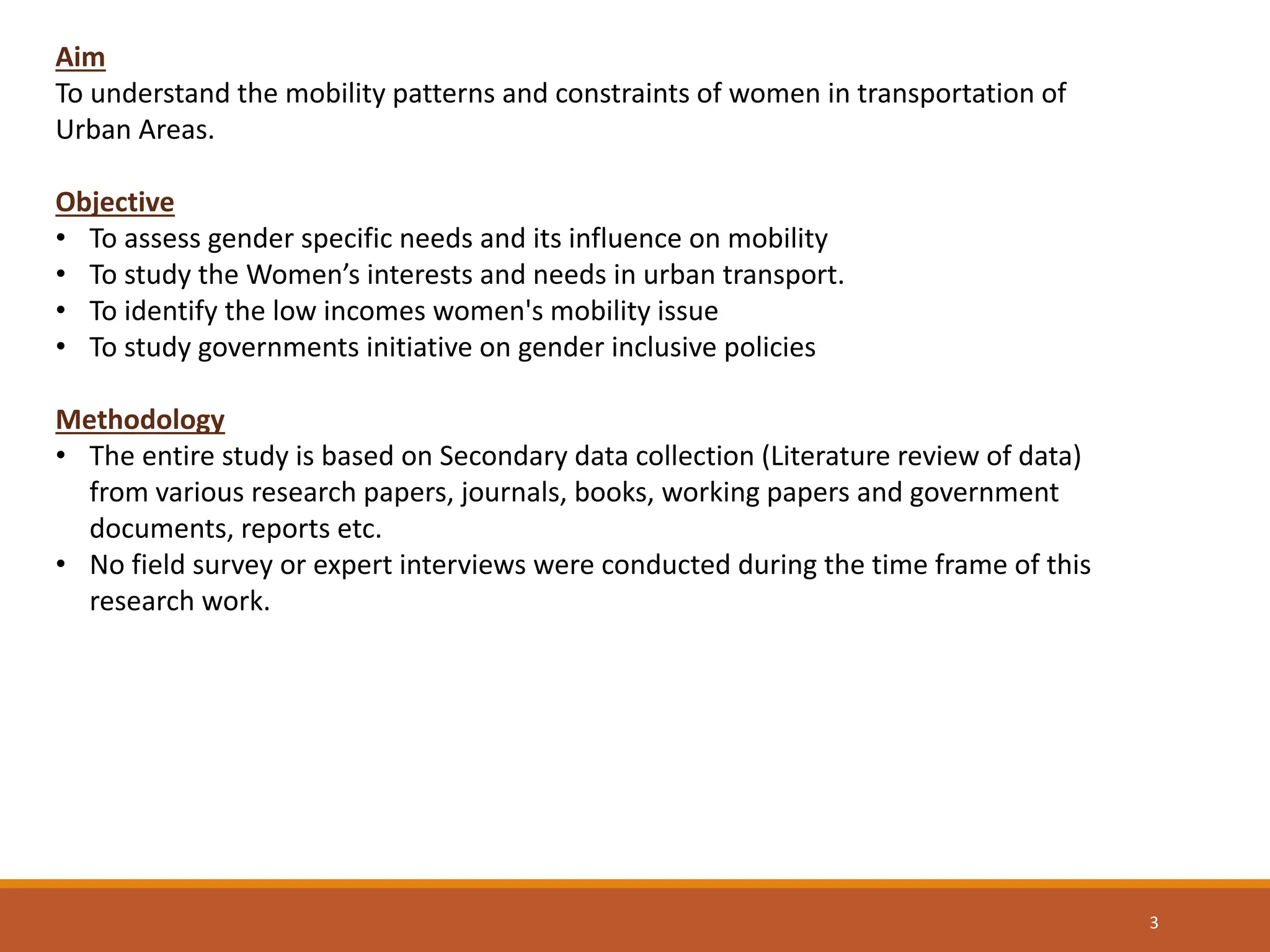 Gender sensitive mobility planning for indian cities | PPTX