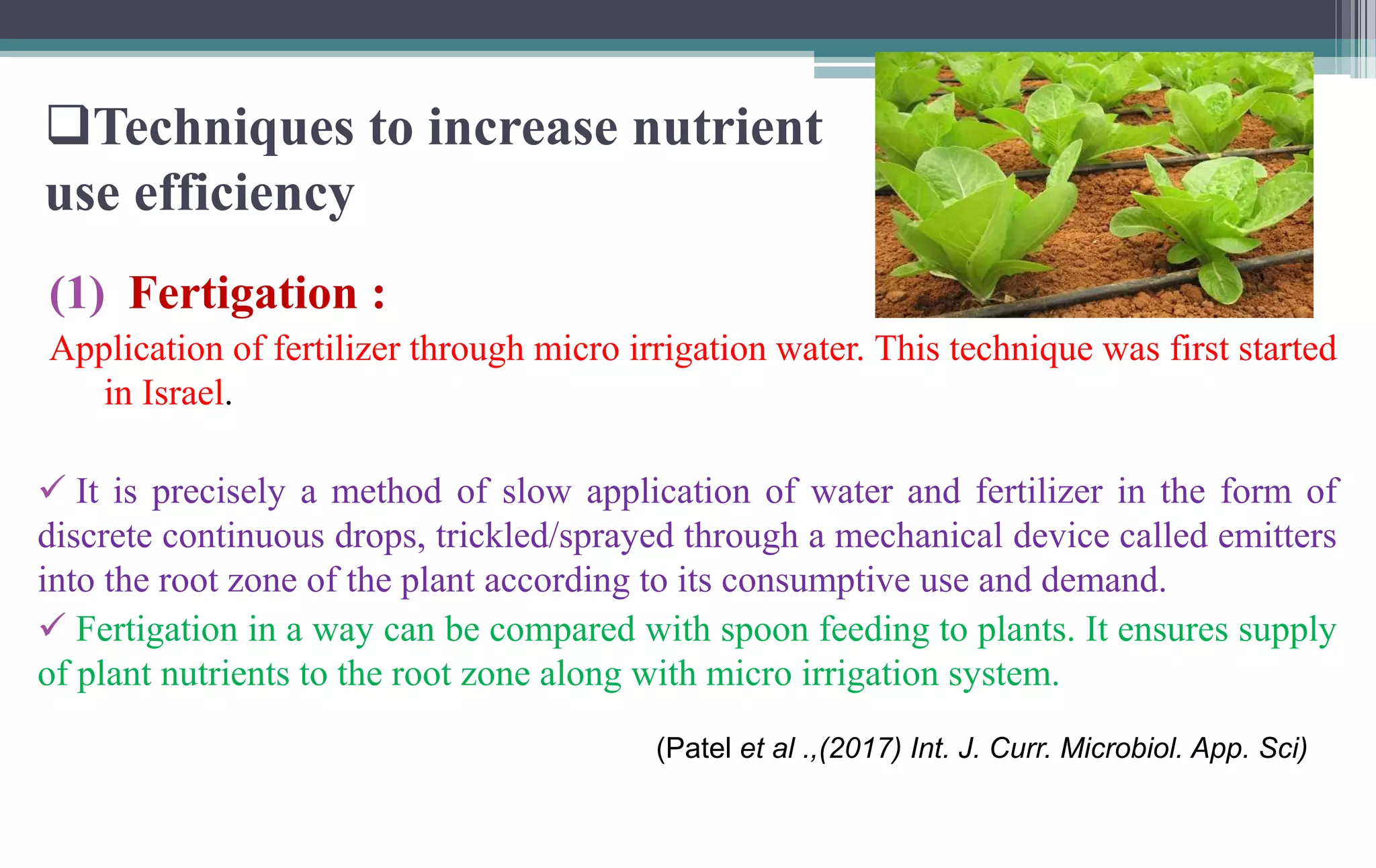 ADVANCED TECHNIQUES TO INCREASE NUTRIENT USE EFFICIENCY | PPT