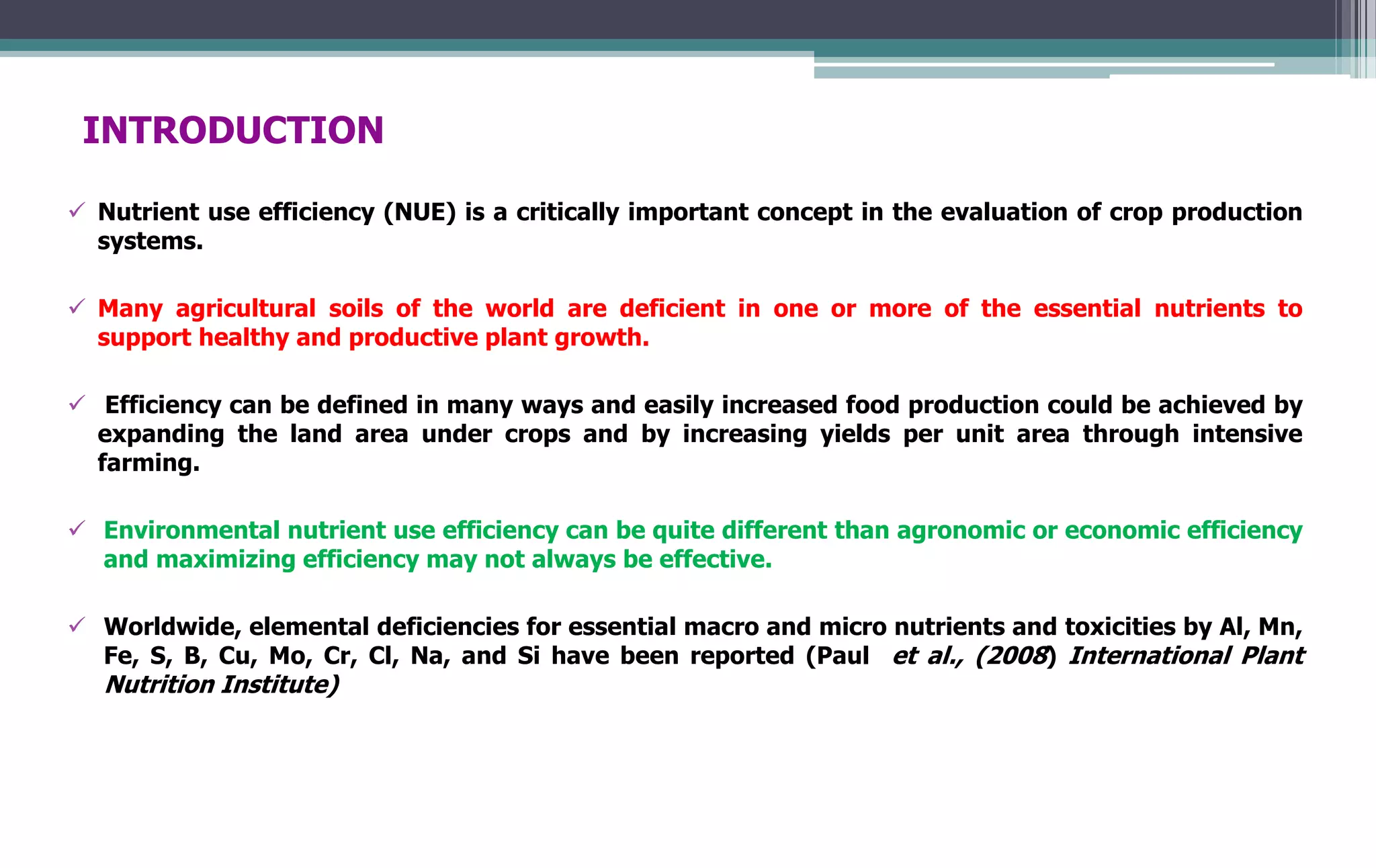 ADVANCED TECHNIQUES TO INCREASE NUTRIENT USE EFFICIENCY | PPT