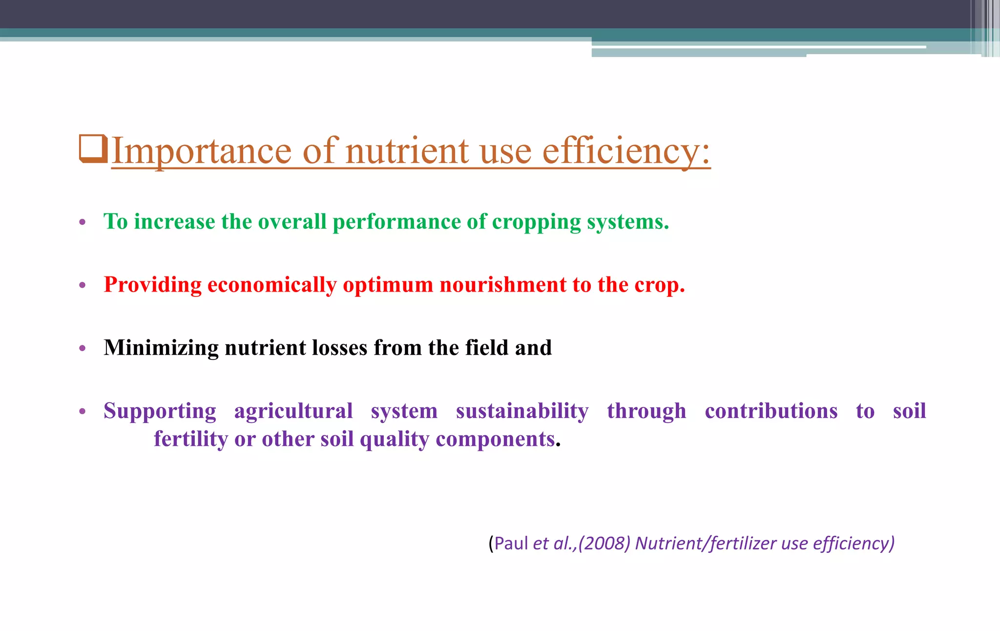 ADVANCED TECHNIQUES TO INCREASE NUTRIENT USE EFFICIENCY | PPT