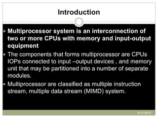 Multiprocessor system | PPTX