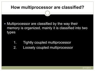 Multiprocessor system | PPTX