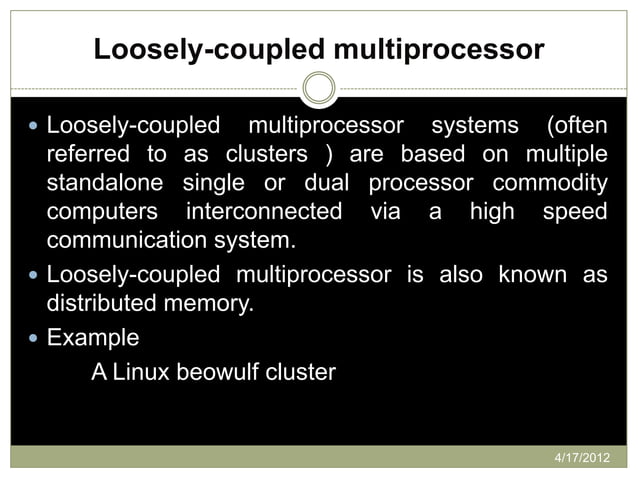 Multiprocessor system | PPTX | Operating Systems | Computer Software and Applications