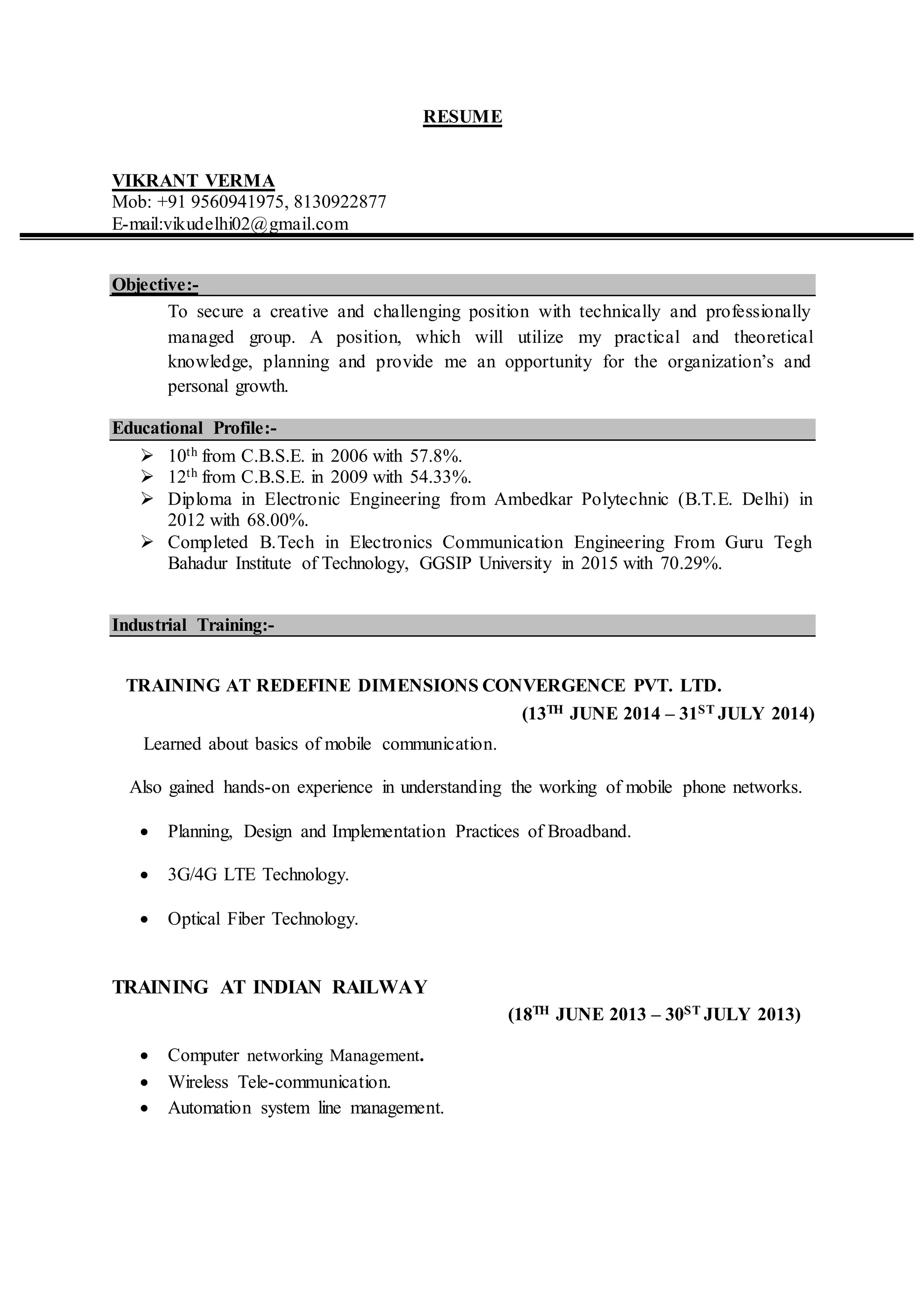 Vikrantresume5 | DOCX