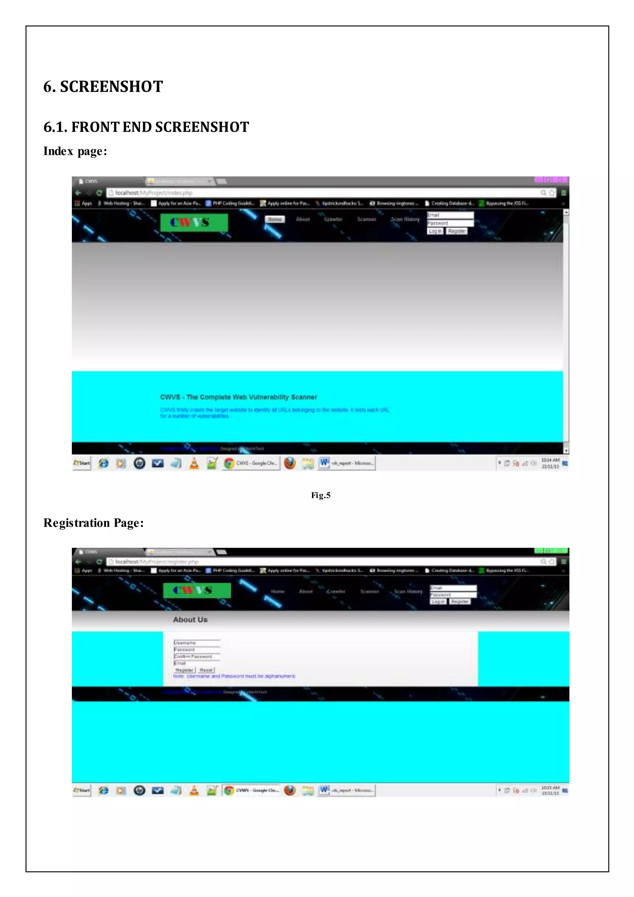 Web Vulnerability Scanner project Report | DOCX