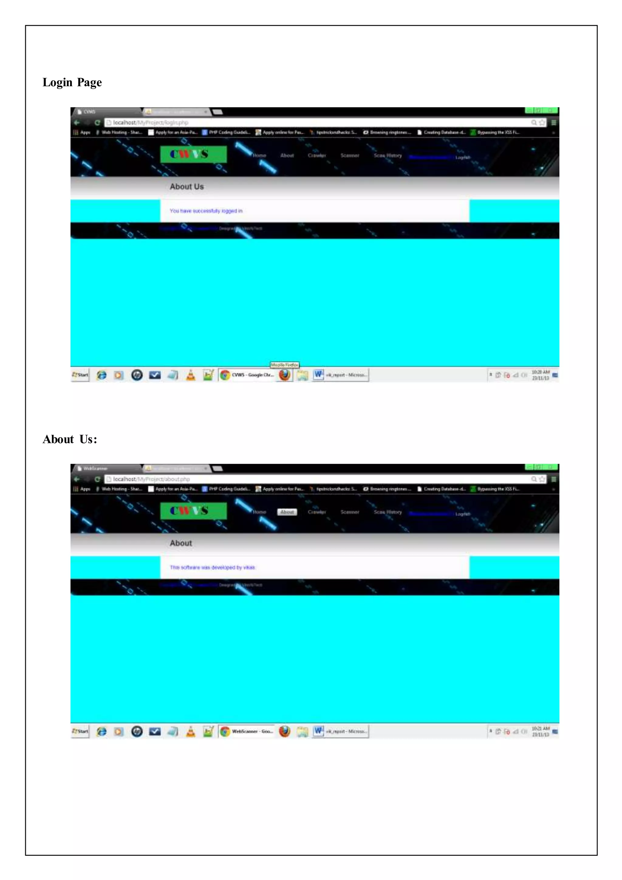 Web Vulnerability Scanner project Report | DOCX