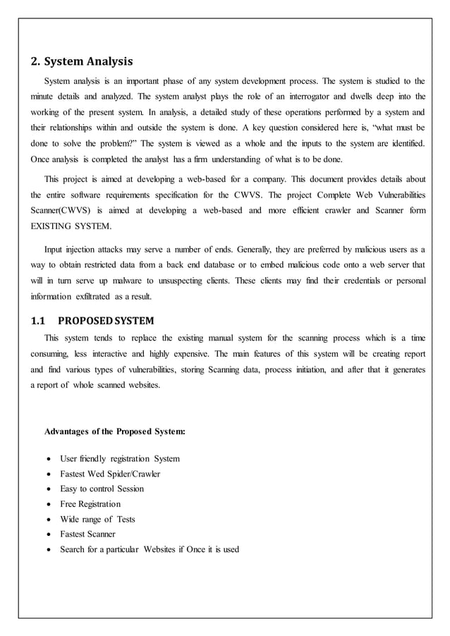 Web Vulnerability Scanner project Report | DOCX | Computer Software and Applications | Computing