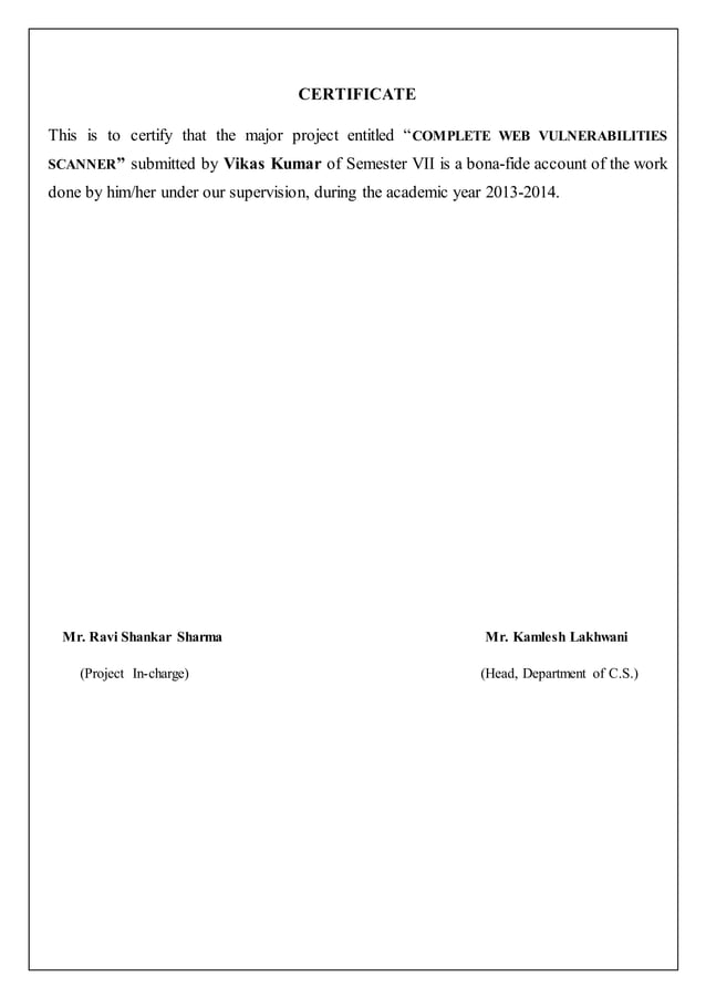 Web Vulnerability Scanner project Report | DOCX | Computer Software and Applications | Computing