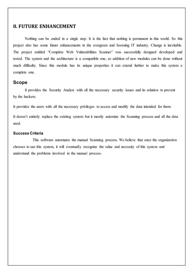 Web Vulnerability Scanner project Report | DOCX | Computer Software and Applications | Computing