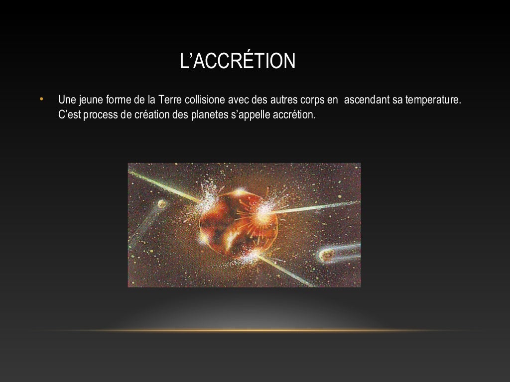 Vi) la formation de la terre