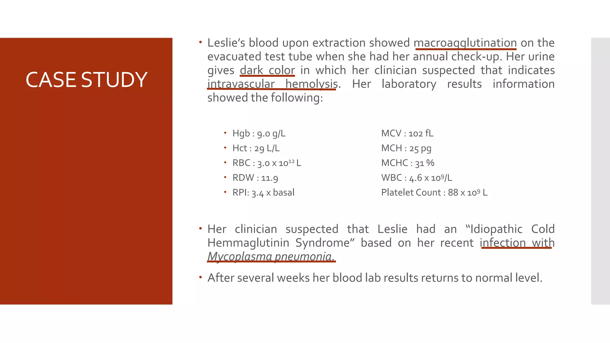 Villaester, hanisha cold agglutinin hemolytic anemia | PPTX