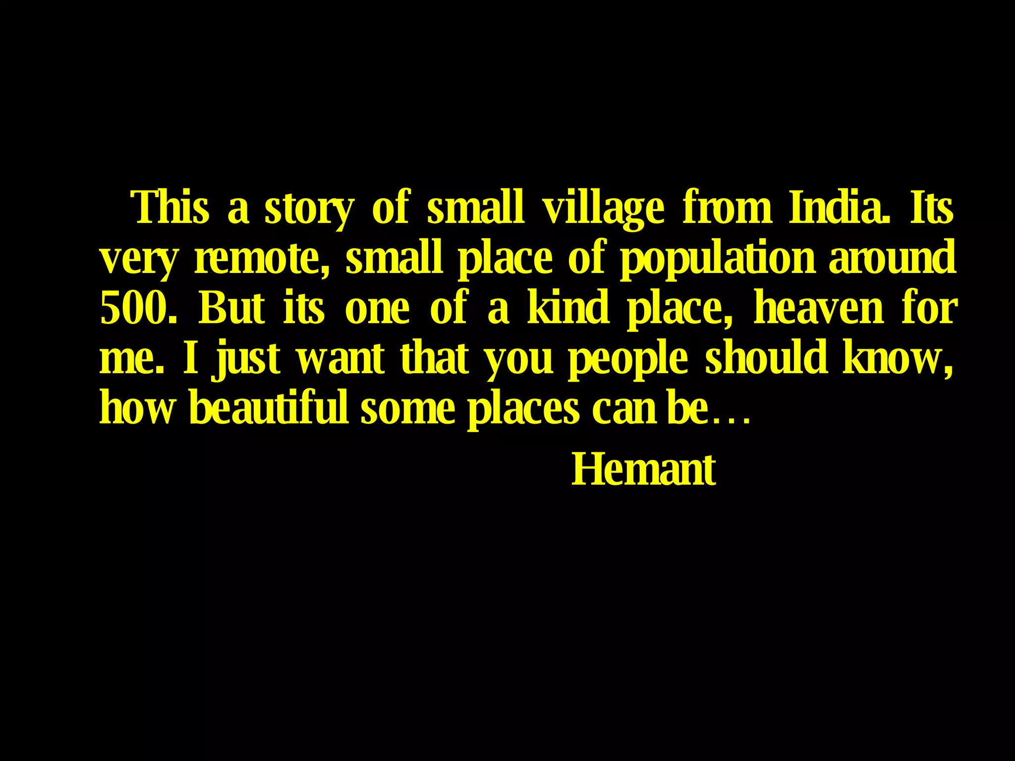 Village story...part I | PPT