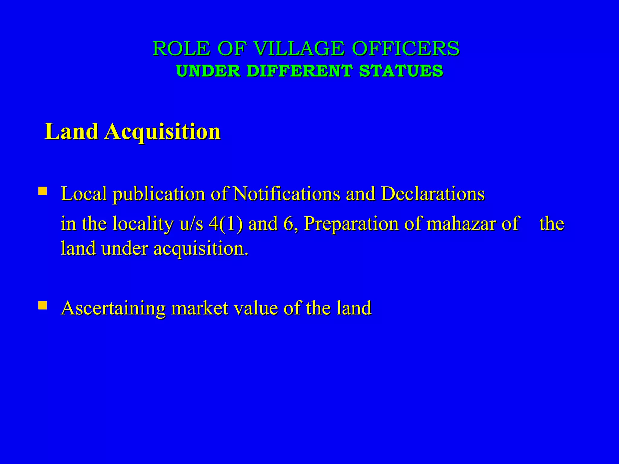 Role of Village Officer in Kerala Land Revenue Administration. | PPT