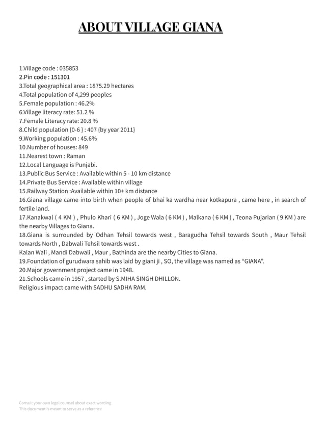 VILLAGE CASE STUDY | PDF