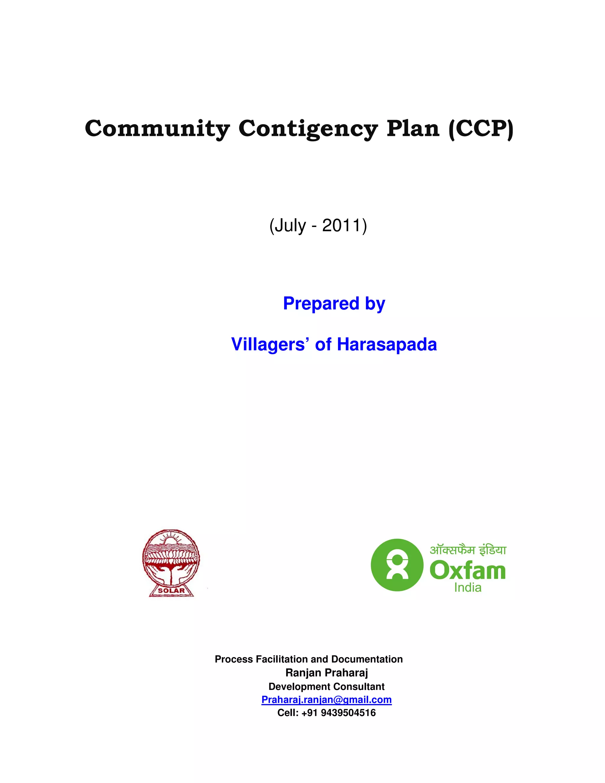 Village Disaster Management Plan (VDMP) | PDF