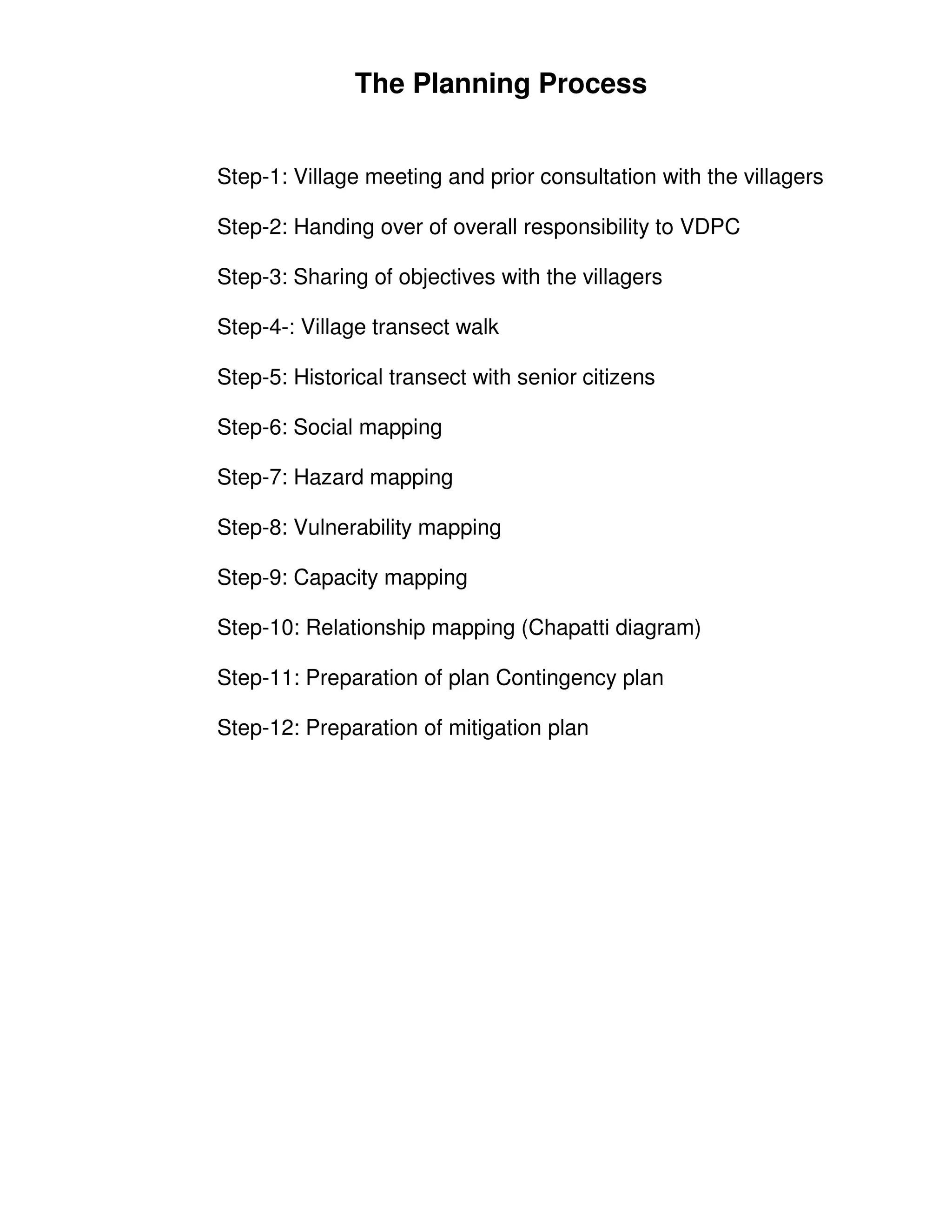 Village Disaster Management Plan (VDMP) | PDF