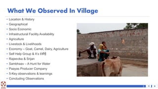 Village induction, Niwai, Tonk, Rajasthan | PPTX