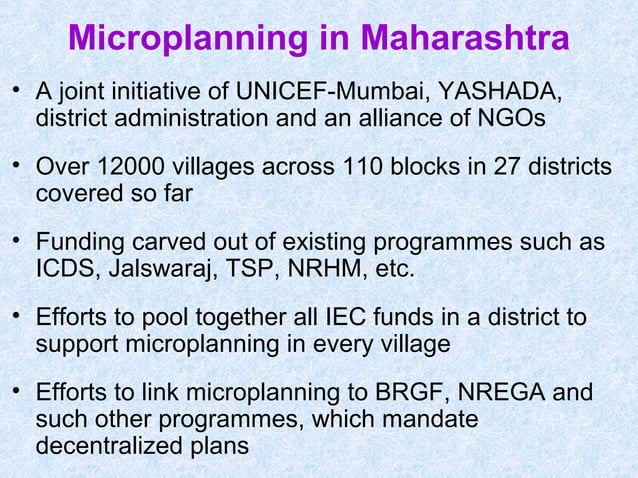 Village microplanning -_lessons_from_maharashtra | PPT