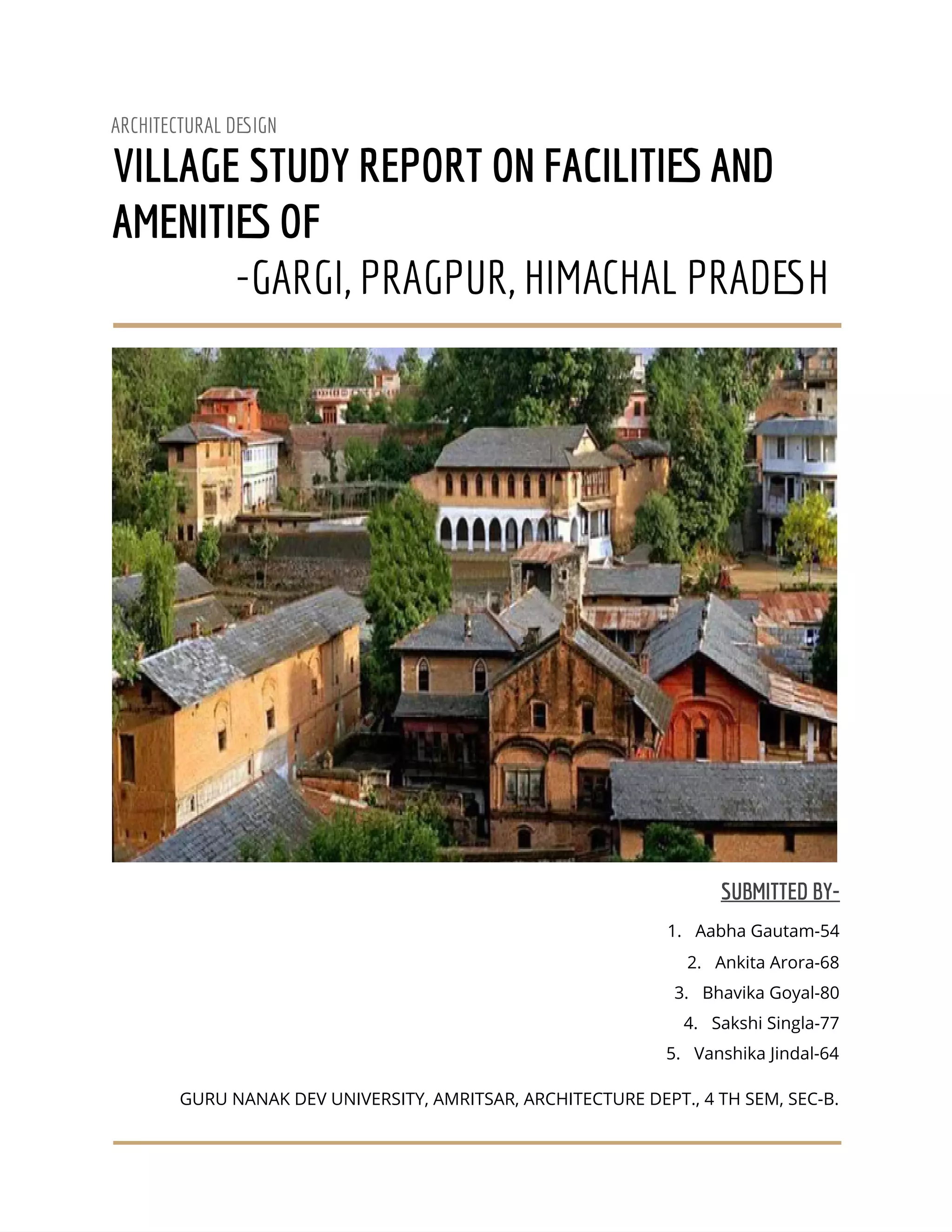 Village study GARLI, PRAGPUR -facilities | PDF