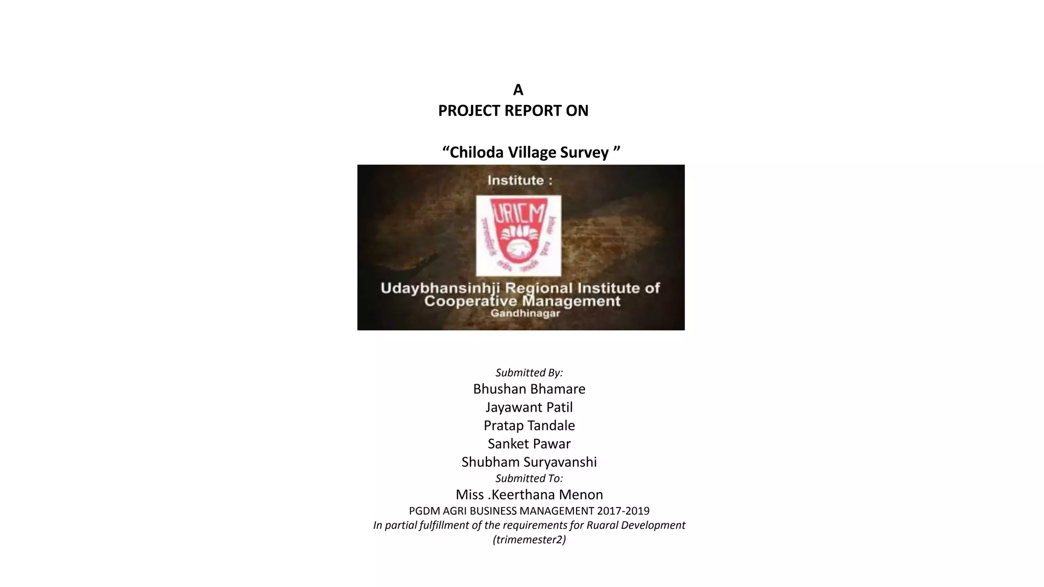 Village survey chiloda ,Gandhinagar,Gujarat | PPTX