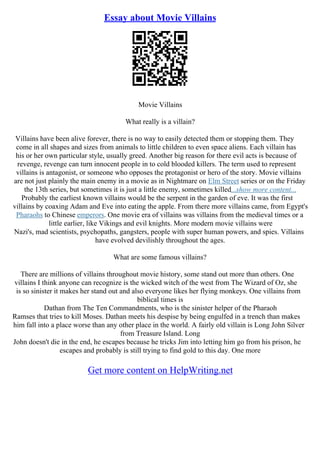 Villain Essay | PDF