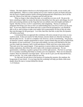 Villain workshop - outline | DOCX