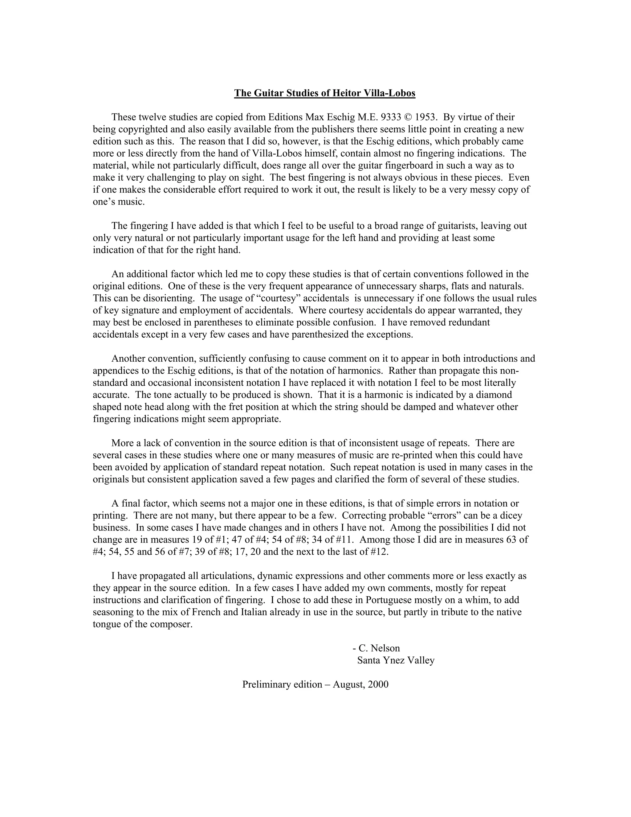 Villa lobos guitar etudes | PDF