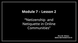 Netizenship and netiquette online communities | PPTX
