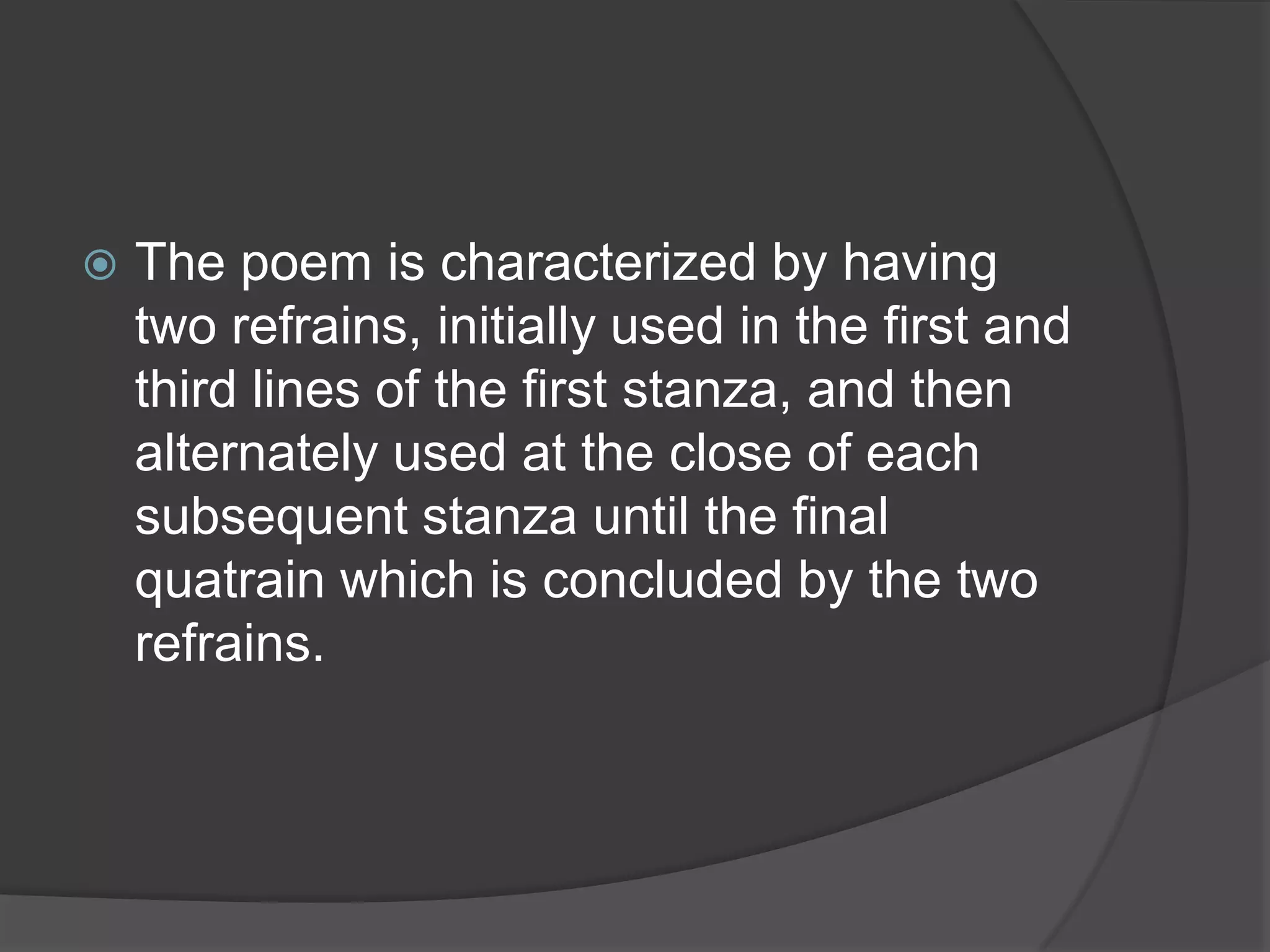 Villanelle poetry | PPTX