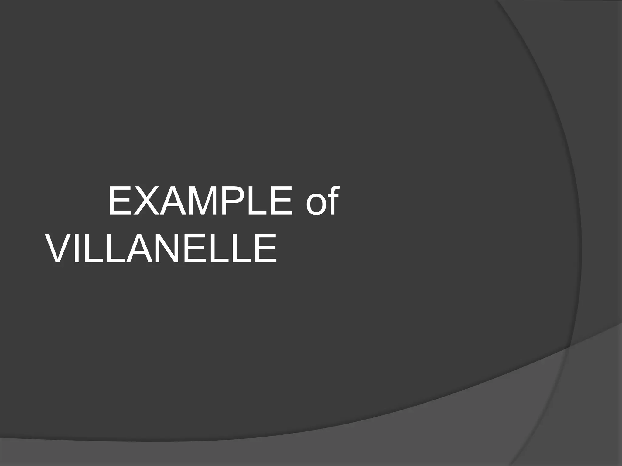 Villanelle poetry | PPTX