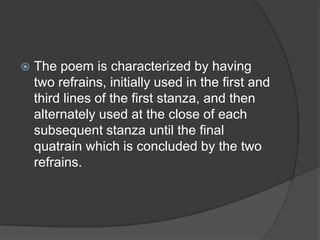 Villanelle poetry | PPTX